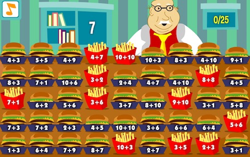 Dr. Chomper and Fast Food Math - Educational Games For Kids