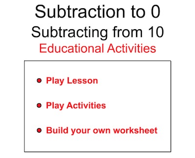 Subtracting from 10 (Subtraction to 0) - Educational Games For Kids