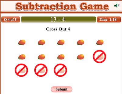 Cross Out Subtraction - Educational Games For Kids