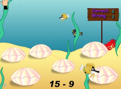 Pearl Search (Math Subtraction) - Educational Games For Kids