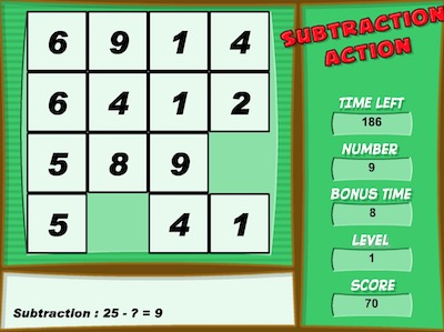 Subtraction Action - Educational Games For Kids