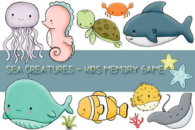 Kids Memory Sea Creatures - Educational Games For Kids