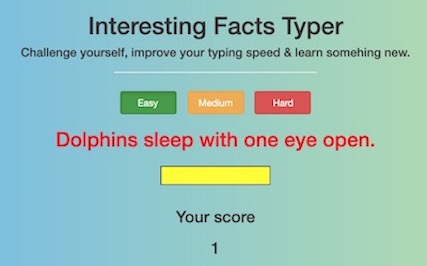 Interesting Facts Typer Game - Educational Games For Kids