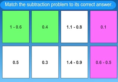 Decimal Subtraction Game - Educational Games For Kids