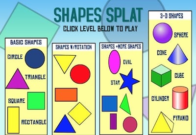 Learn Shapes with Shapes Splat Game - Educational Games For Kids