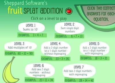 Addition Game: Fruit Splat - Educational Games For Kids