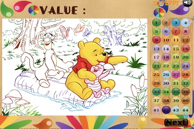 Winnie, Tigger, and Piglet Color Math Game - Educational Games For Kids