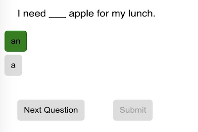 Articles Quiz for Grade 1 (A and An Usage) - Educational Games For Kids