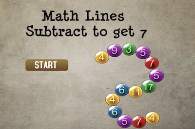 Math Lines (Subtract to get 7) - Educational Games For Kids