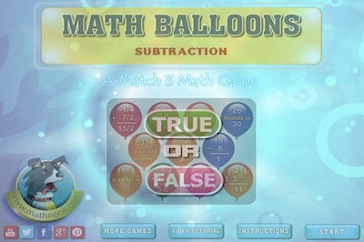 Math Balloons - Subtraction - Educational Games For Kids