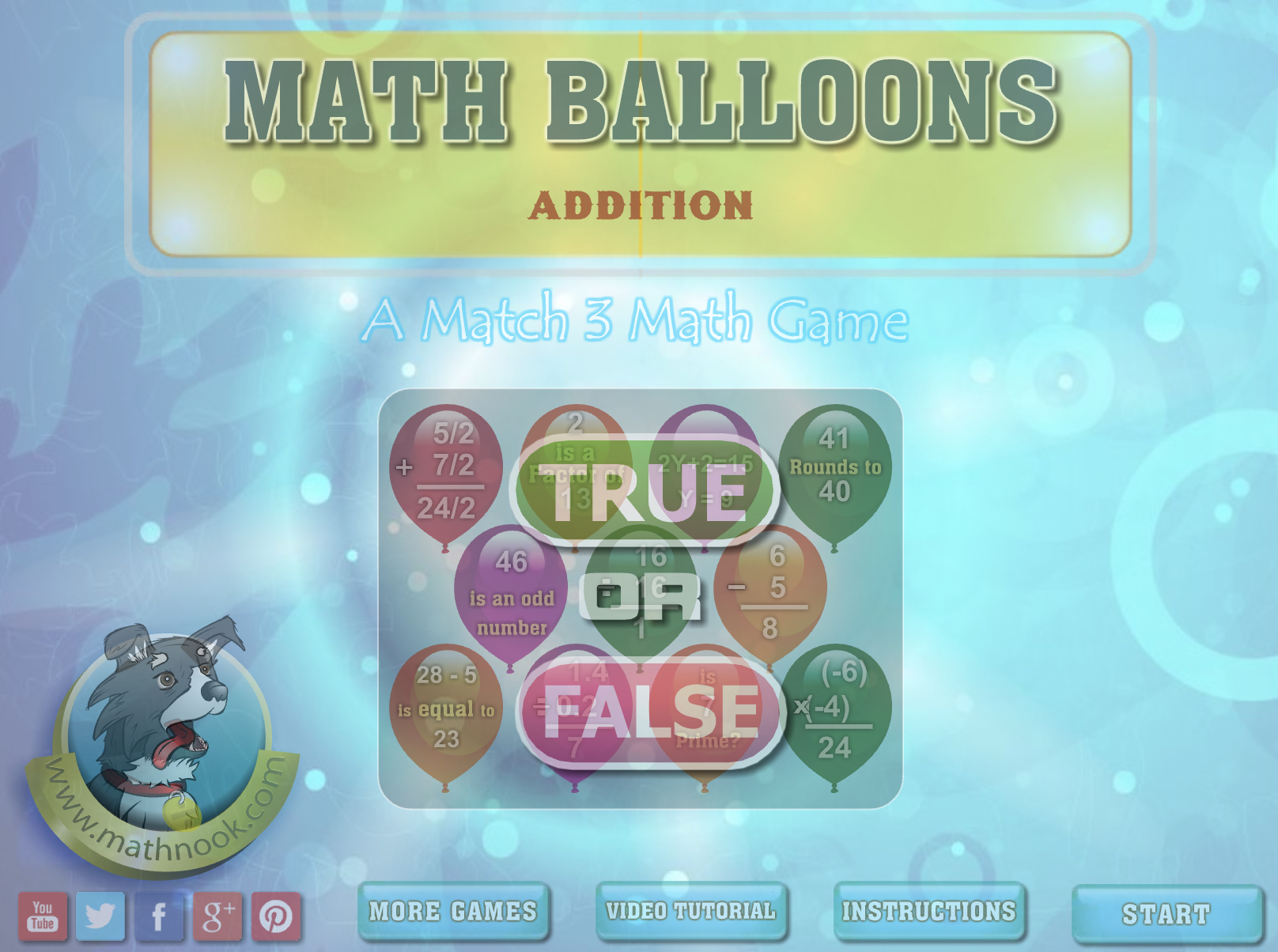 Math Balloons - Addition - Educational Games For Kids