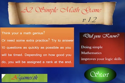 A2 Simple Math Game - Educational Games For Kids