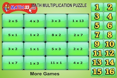 Math Multiplication Puzzle - Educational Games For Kids